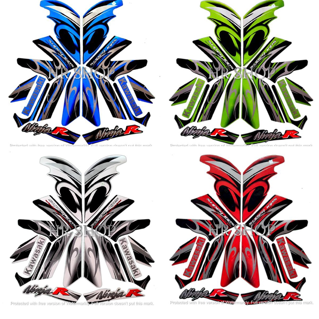 Jual STIKER STRIPING MOTOR KAWASAKI NINJA R 2012 SEPASANG STANDAR FULL ...