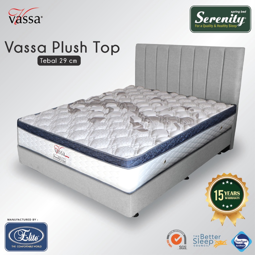 Jual Kasur Serenity Plushtop Vassa by elite springbed ( bed set kasur ...