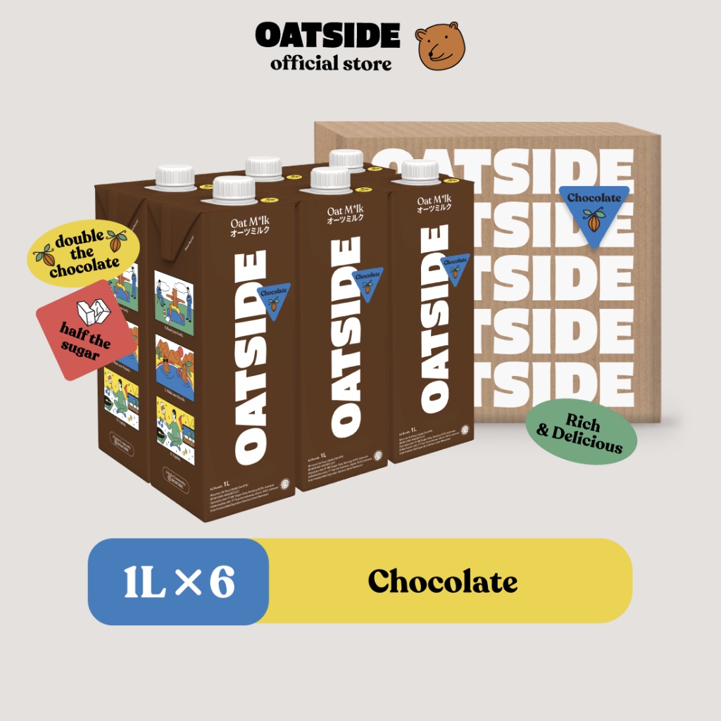 Jual OATSIDE Oat Milk Chocolate 1L (6 pcs) | Susu Oat Rasa Cokelat ...