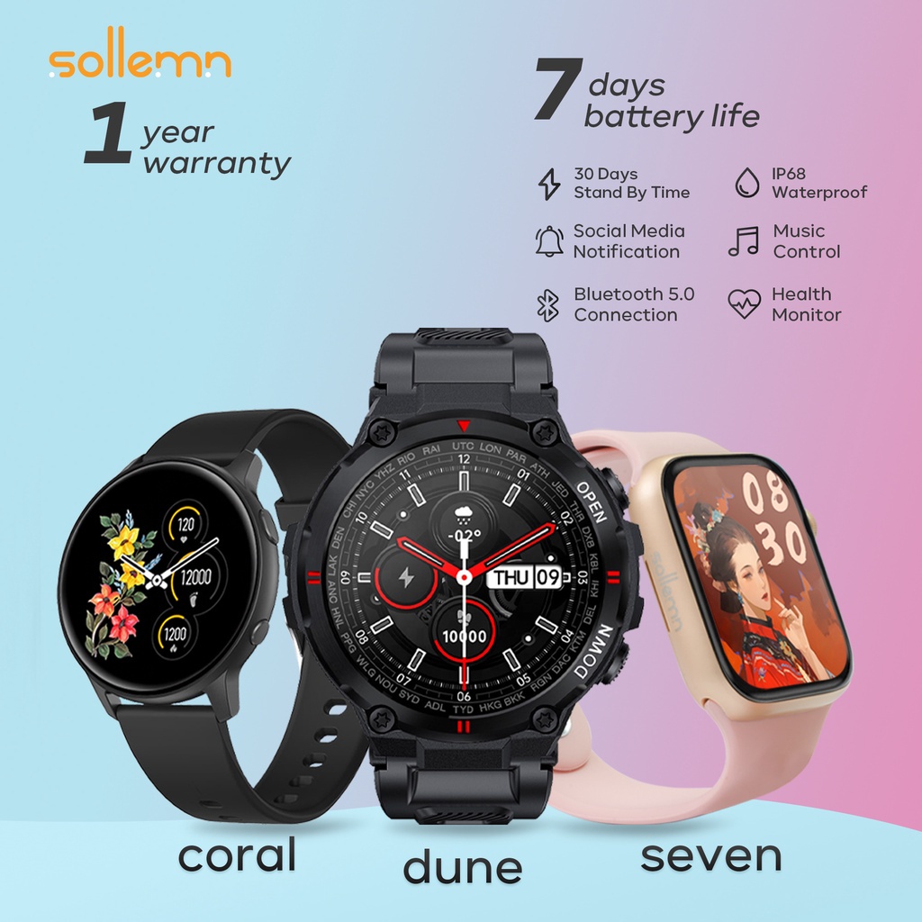 Jual 【COD】 Sollemn Smartwatch Bluetooth Call Sport Custom Watch Face ...