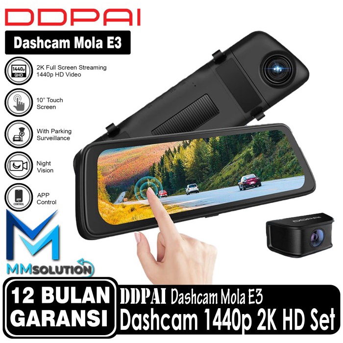Jual DDPAI Mola E3 Dashcam 1440p 2K HD 24 jam Monitor Parkir Depan&Belakang | Shopee Indonesia