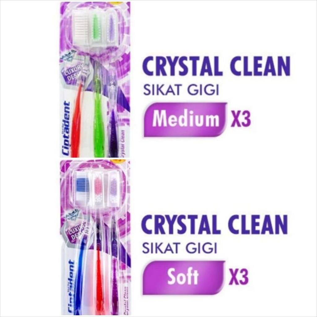 Jual CIPTADENT SIKAT GIGI CRYSTAL CLEAN ISI 3 | Shopee Indonesia