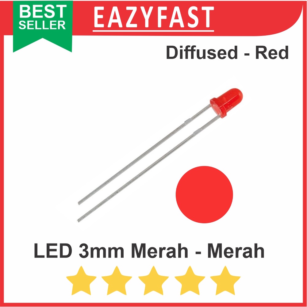 Jual LED 3mm Diffused Merah Red 3v 5v Arduino | Shopee Indonesia