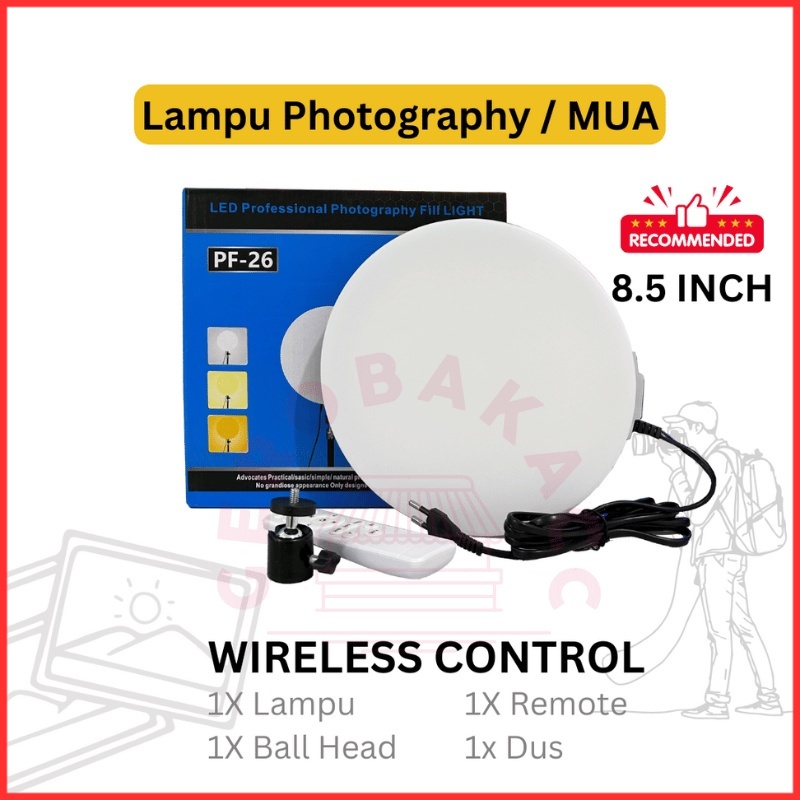 Jual LAMPU PANEL LED PF-26 10 INCH LIGHTING MUA LED LAMPU FOTOGRAFI MUA ...