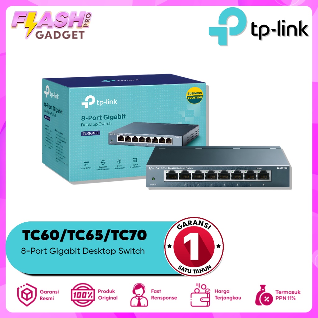 Jual TP-Link TL-SG108 8-port 10/100/1000Mbps Desktop Gigabit Switch | Shopee Indonesia