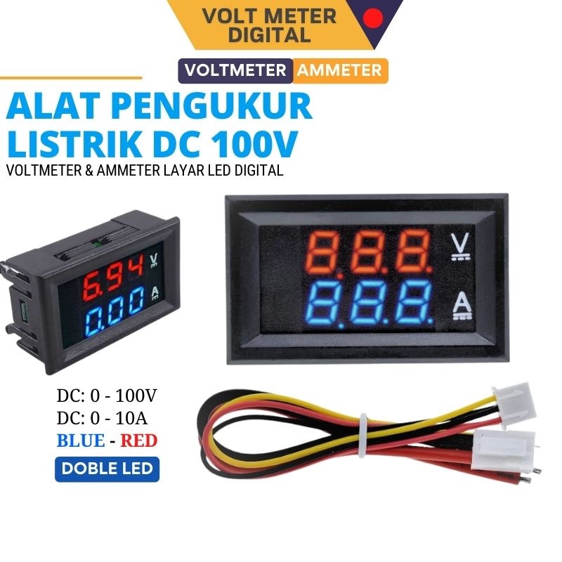 Jual Voltmeter Ammeter Digital LED GN-0117 Alat Pengukur Listrik | Shopee Indonesia