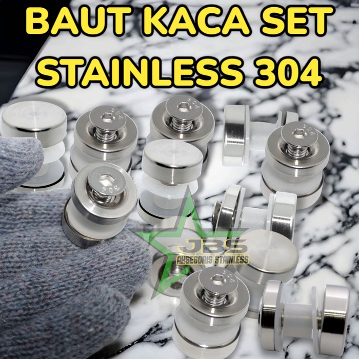 Jual Aksesoris Kaca & Alkrilik / Baut Kaca set stainless sus 304 GD27 ...