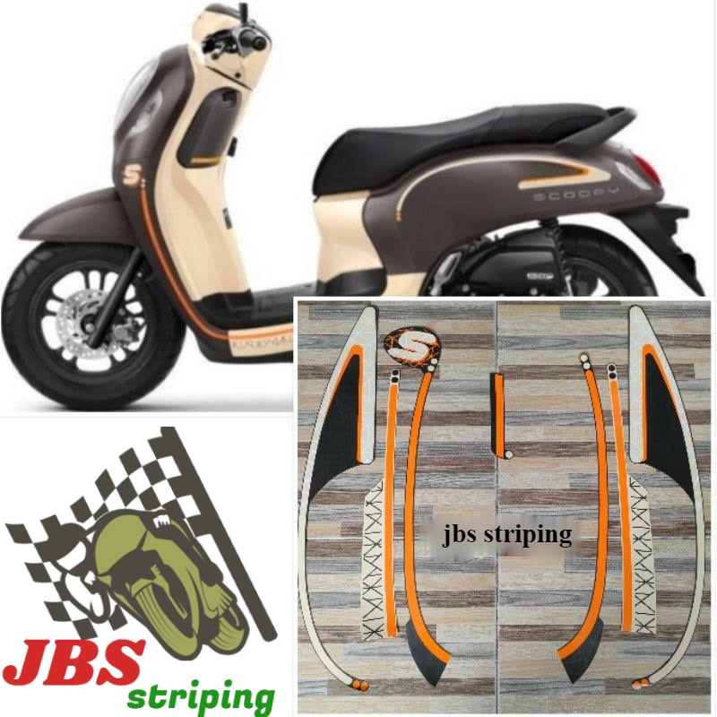 Jual striping Honda Scoopy fashion brown cream coklat tahun 2022 2023 ...