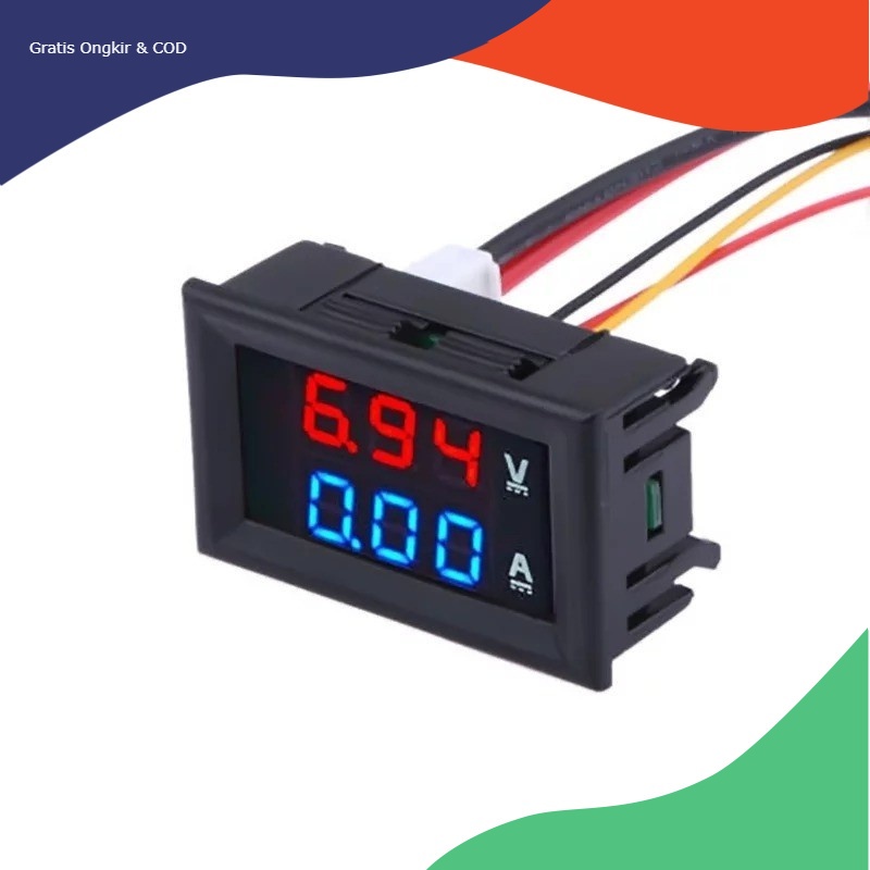 Jual Dual Display Meter Digital Voltmeter Ammeter Panel 100V 10A ...