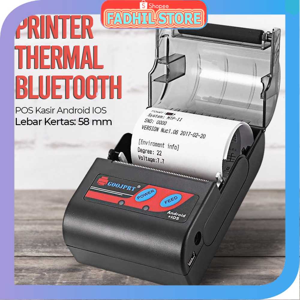 Jual FS - GOOJPRT Printer Thermal Bluetooth POS Kasir Android IOS 58mm - MTP-II | Shopee Indonesia