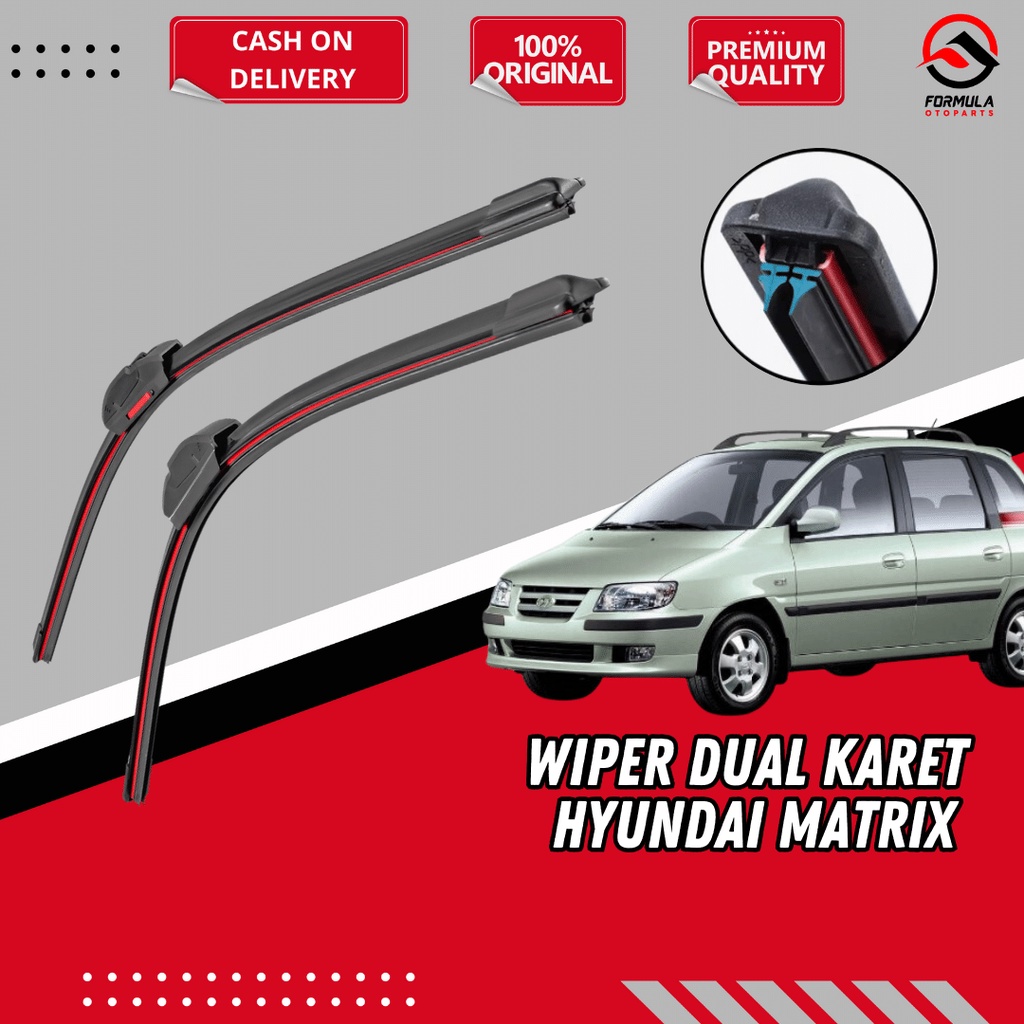 Jual Wiper Double Karet Hyundai Matrix Model Karet Ganda Dobel Karet 1 ...