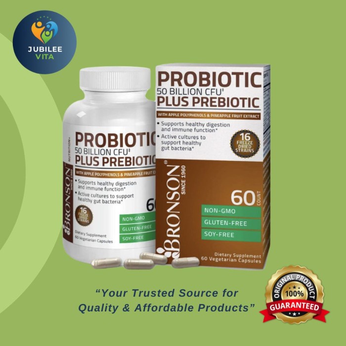 Jual Bronson Probiotic Prebiotic 50 Billion CFU 16 strain Probiotik ...