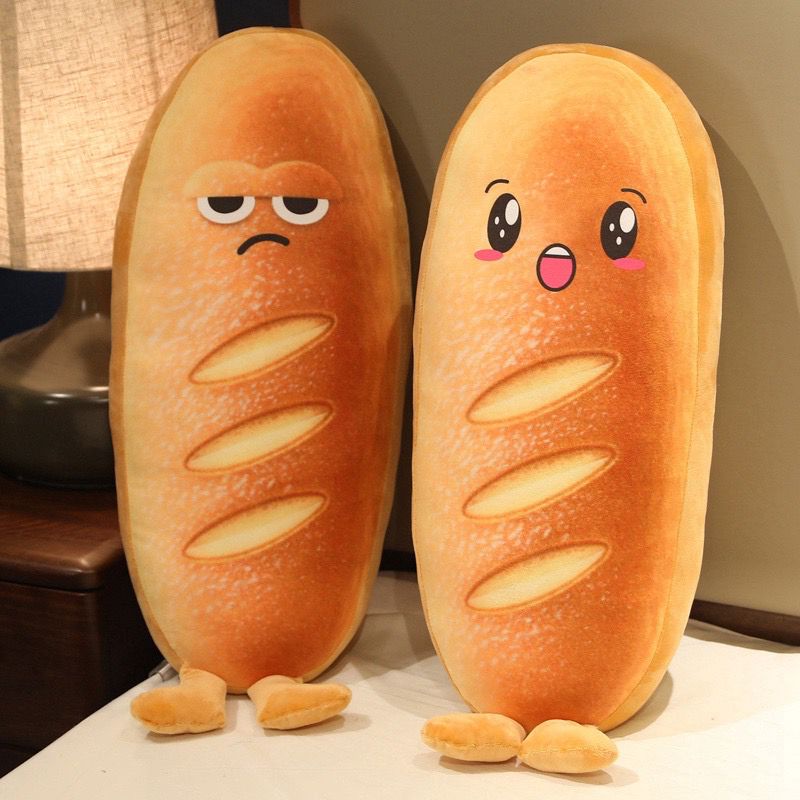 Jual Large Cute Custom Long Kawaii Bread Plush Pillow Toast Plush Bread ...