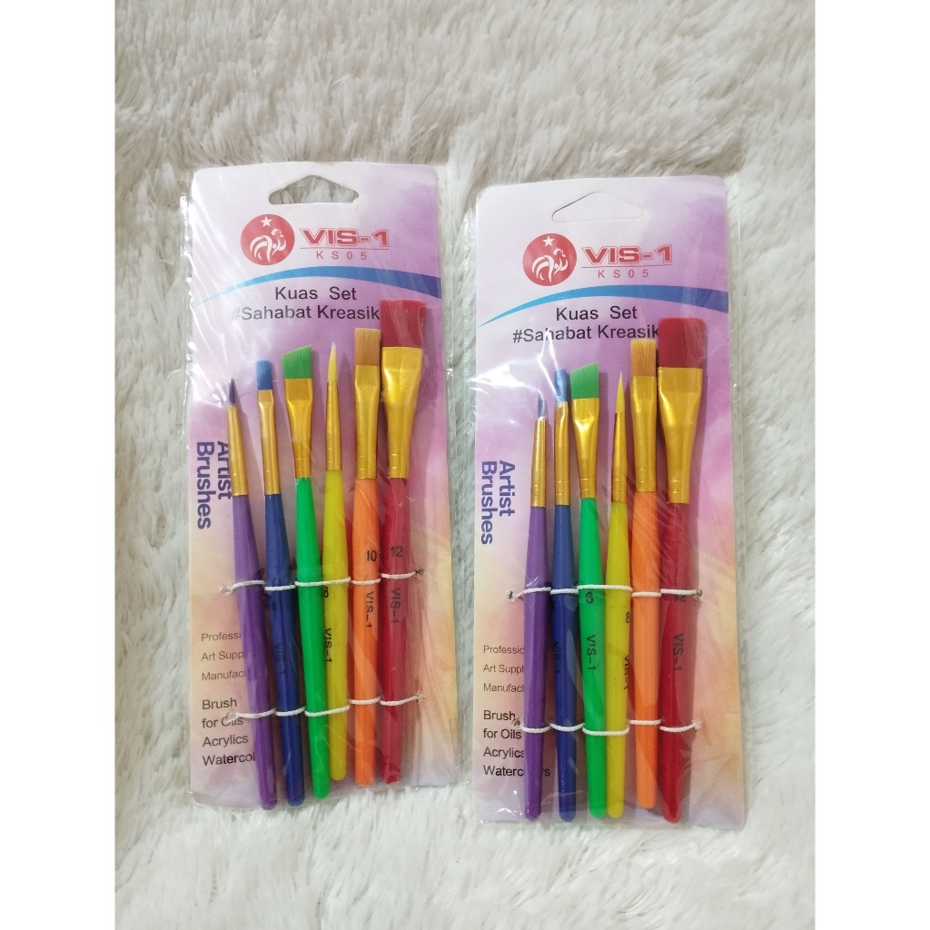 Jual Kuas Set isi 6pcs Vis-1 - KS05 | Shopee Indonesia