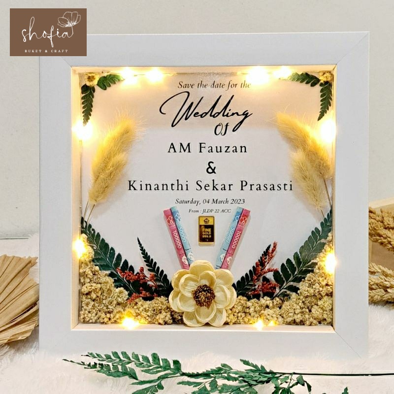 Jual BINGKAI MAHAR PERNIKAHAN CUSTOM /MAHAR IN FLOWER FRAME 3D CUSTOM ...