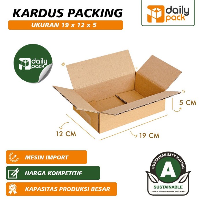 Jual Kardus Dus Packing Polos Box Ukuran 19x12x5 | Shopee Indonesia