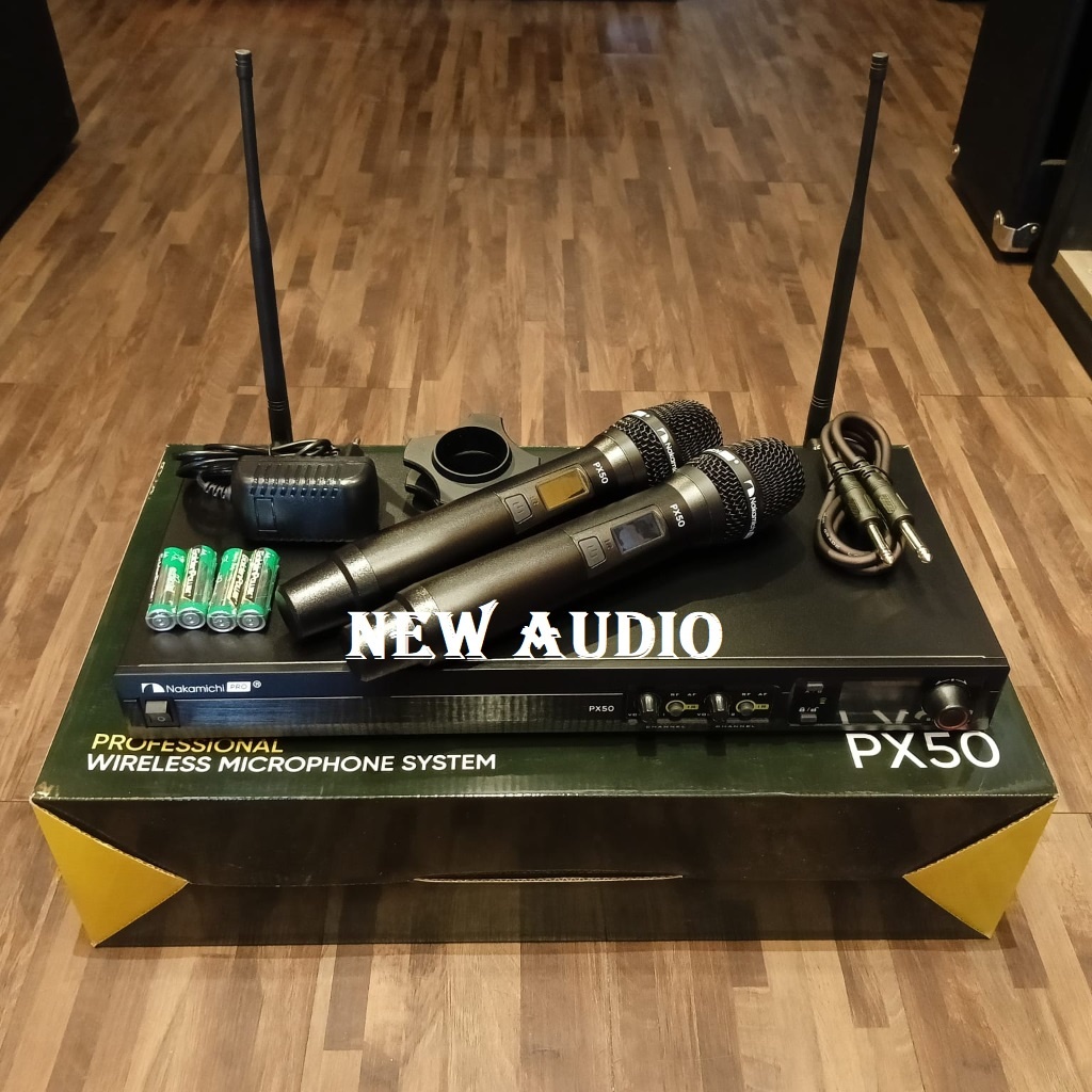 Jual Microphone Nakamichi PX50 Dual Portable Mic Wireless Mic Karaoke | Shopee Indonesia