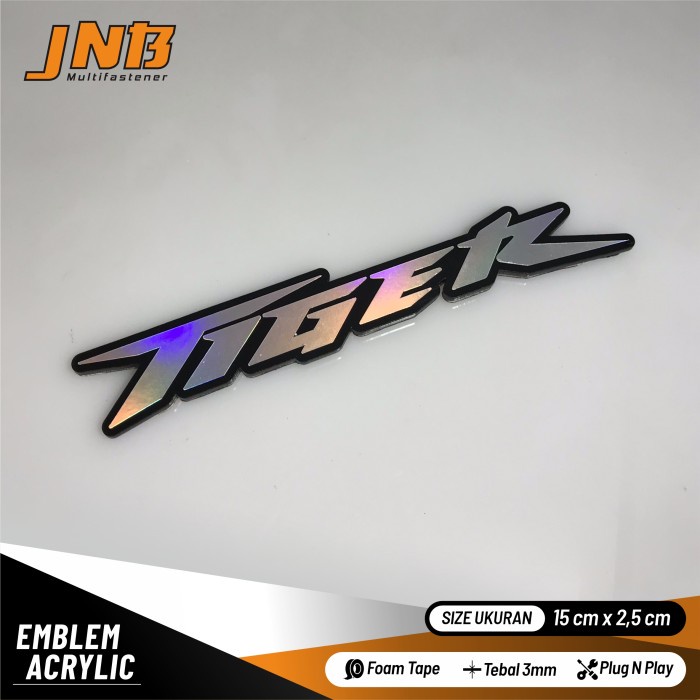 Jual Emblem Acrylic Tiger Pelangi Krum Logo Timbul 3D Chrome | Shopee ...