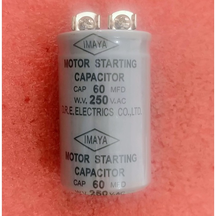 Jual Motor Starting Capacitor Kapasitor Bulat 60uf 250V AC-VAC Imaya ...