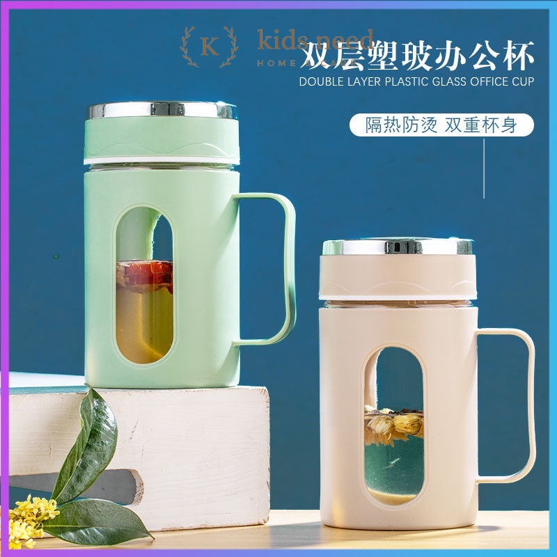 Jual Gelas Kaca Gagang / Gelas Shell 500 ML Kemasan Box/Cangkir Minum ...