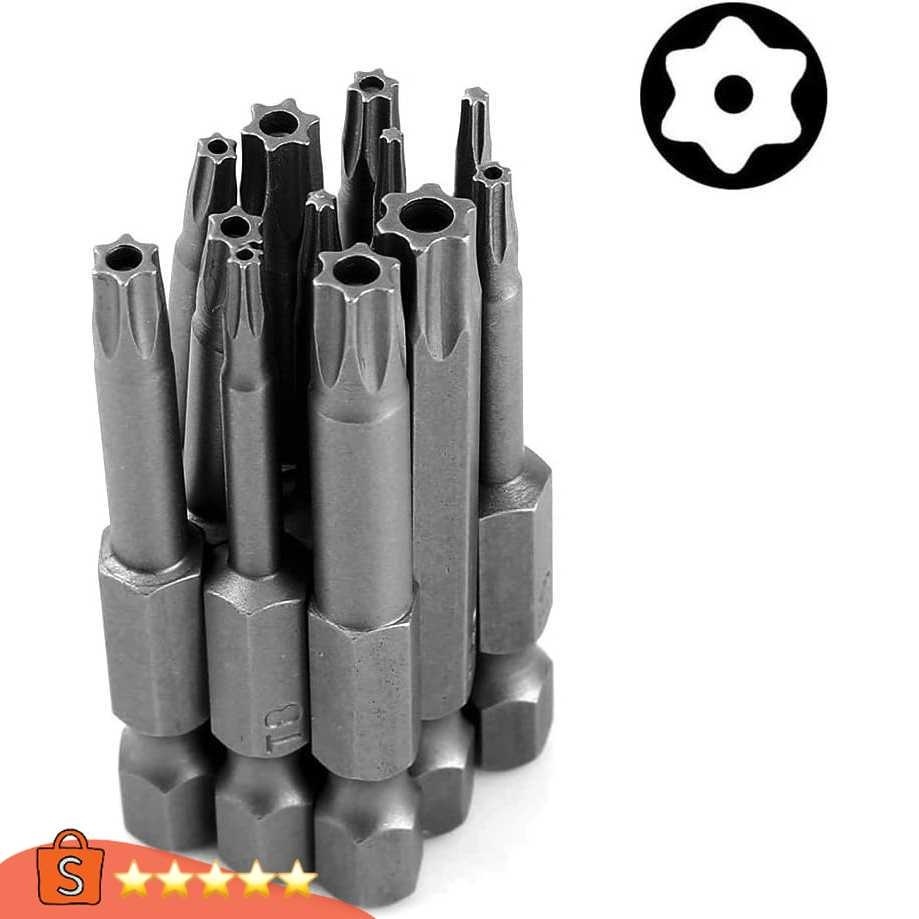 Jual Kepala Obeng Torx Head Screwdriver Bits Set 1/4 Inch 12 PC ...