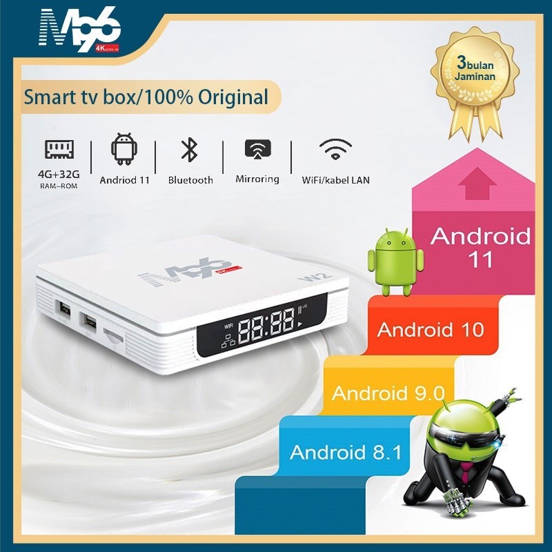 Jual M96 Android Tv Box M96W2 Smart Tv Box Android 11 4GB RAM 32GB ROM WIFI 4K HD Digital STB ...