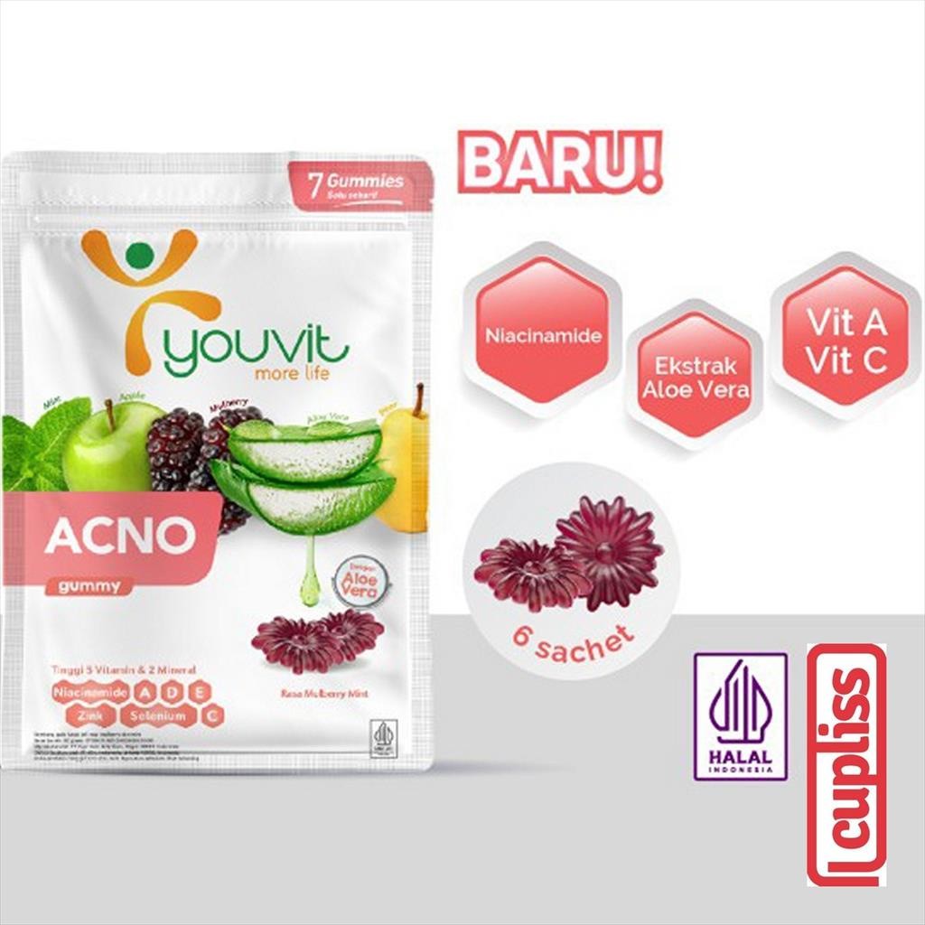 Jual YOUVIT Multivitamin Gummy ACNO 7 Days untuk Jerawat | Shopee Indonesia