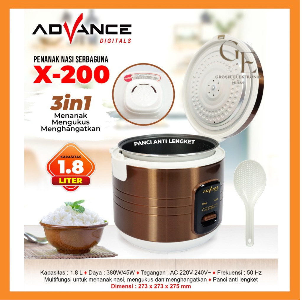 Jual Rice Cooker Advance X 200 Penanak Nasi Serbaguna MAGIC COM ADVANCE ...