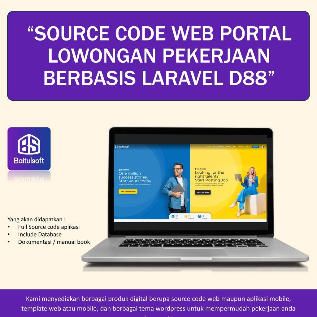 Jual SOURCE CODE WEB PORTAL LOWONGAN PEKERJAAN BERBASIS LARAVEL D88 | Shopee Indonesia