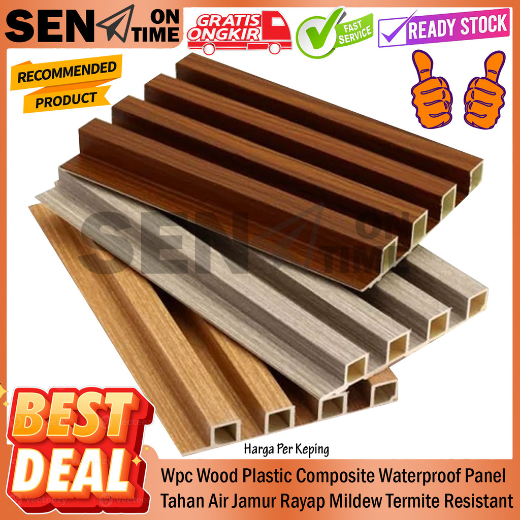 Jual Wpc Wallpaper Wall Panel Dinding Size 3M 1 Meter Wood Plastic ...