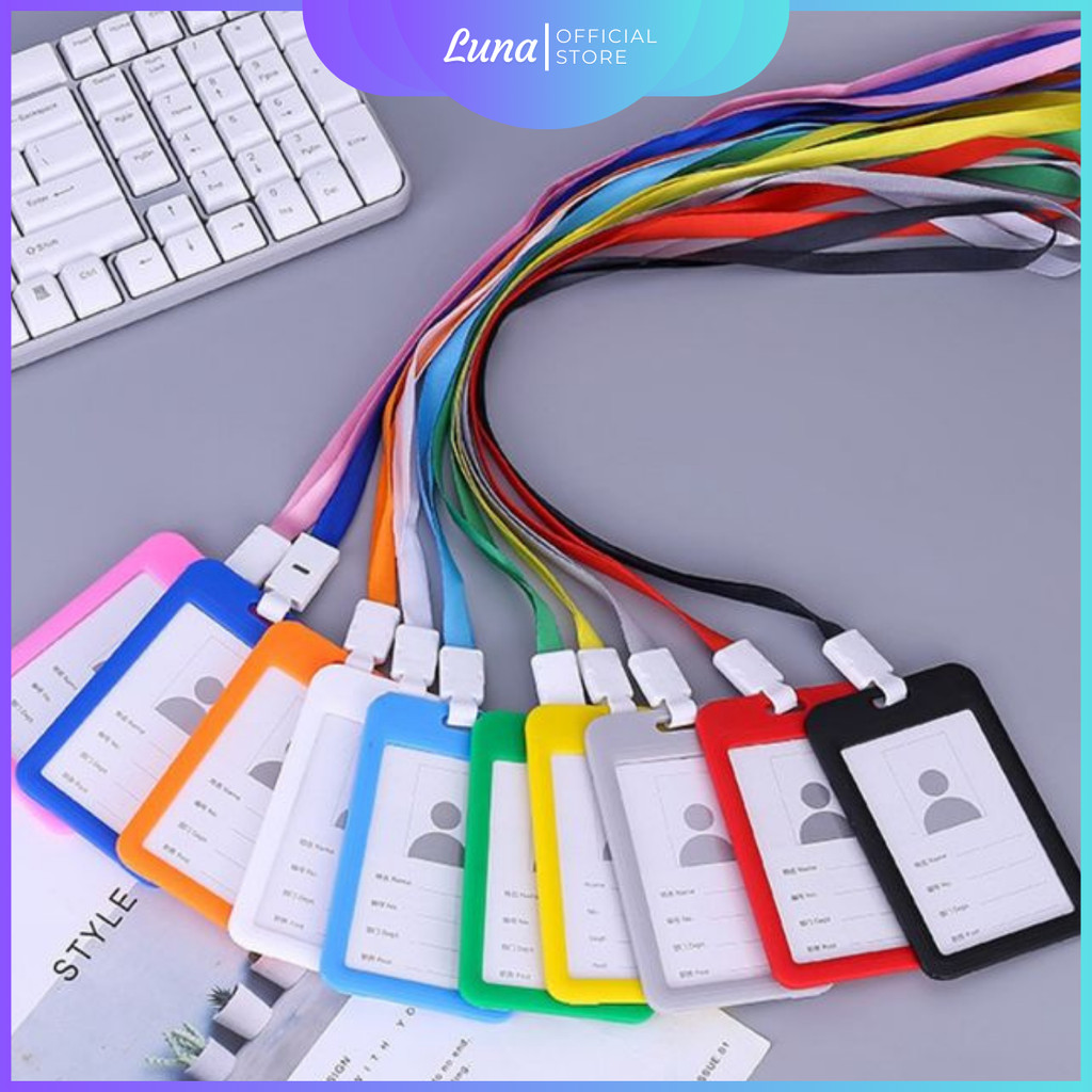 Jual Name Tag ID Card Holder Panitia 2 Sisi Gantungan Kartu dengan Tali ...