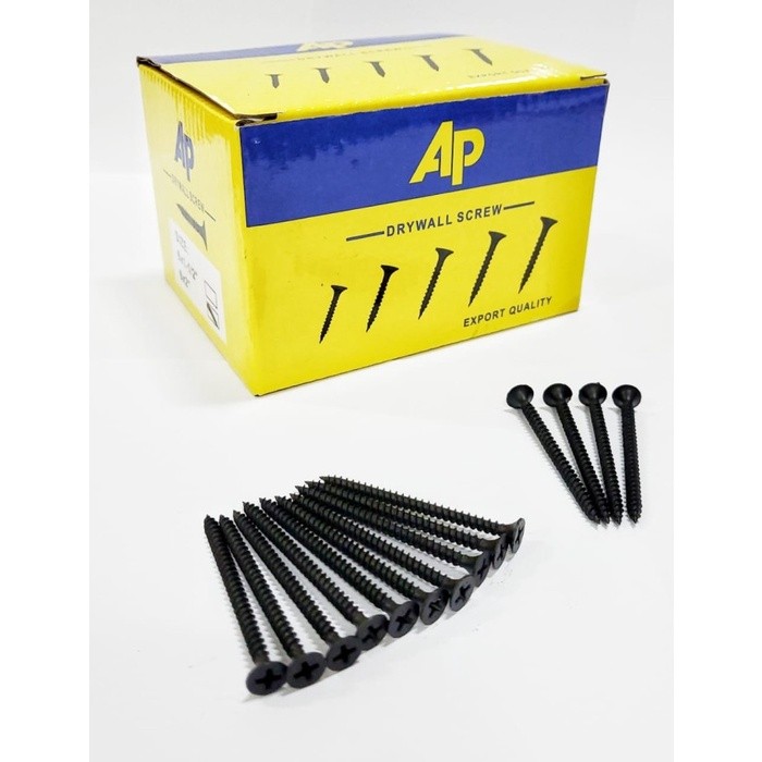 Jual Sekrup Gypsum Baja / Baut Skrup Kayu / Drywall Screw / Skrup Hitam (3/4") (1") (1 1/4") (1 ...