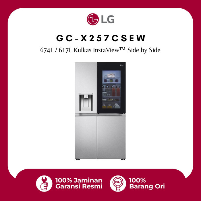 Jual LG Kulkas Side by Side 2 Pintu 617L InstaView Auto Ice Maker Tok Tok Silver GC X257CSEW ...