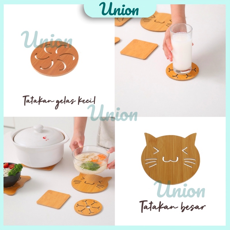 Jual Alas Piring Gelas Dapur Kayu Wood Coaster/Tatakan Tahan Panas ...