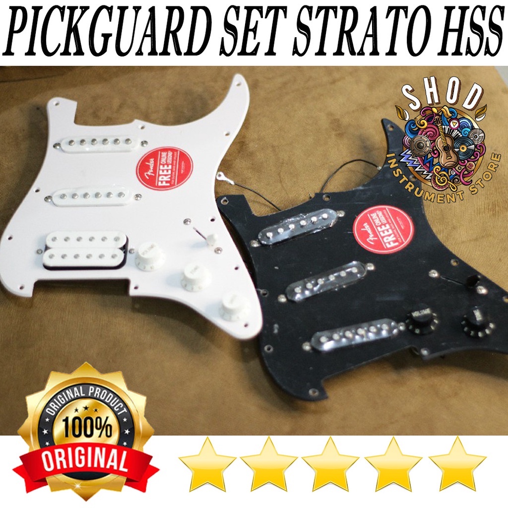 Jual Pickguard Set Pickup Wiring Fender Stratocaster HSS - Pickup ...