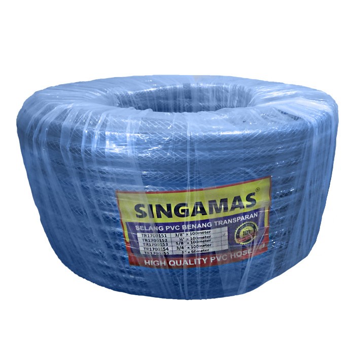Jual SINGAMAS Selang Air PVC Benang Transparan 1/2 Inch x 100 Meter ...