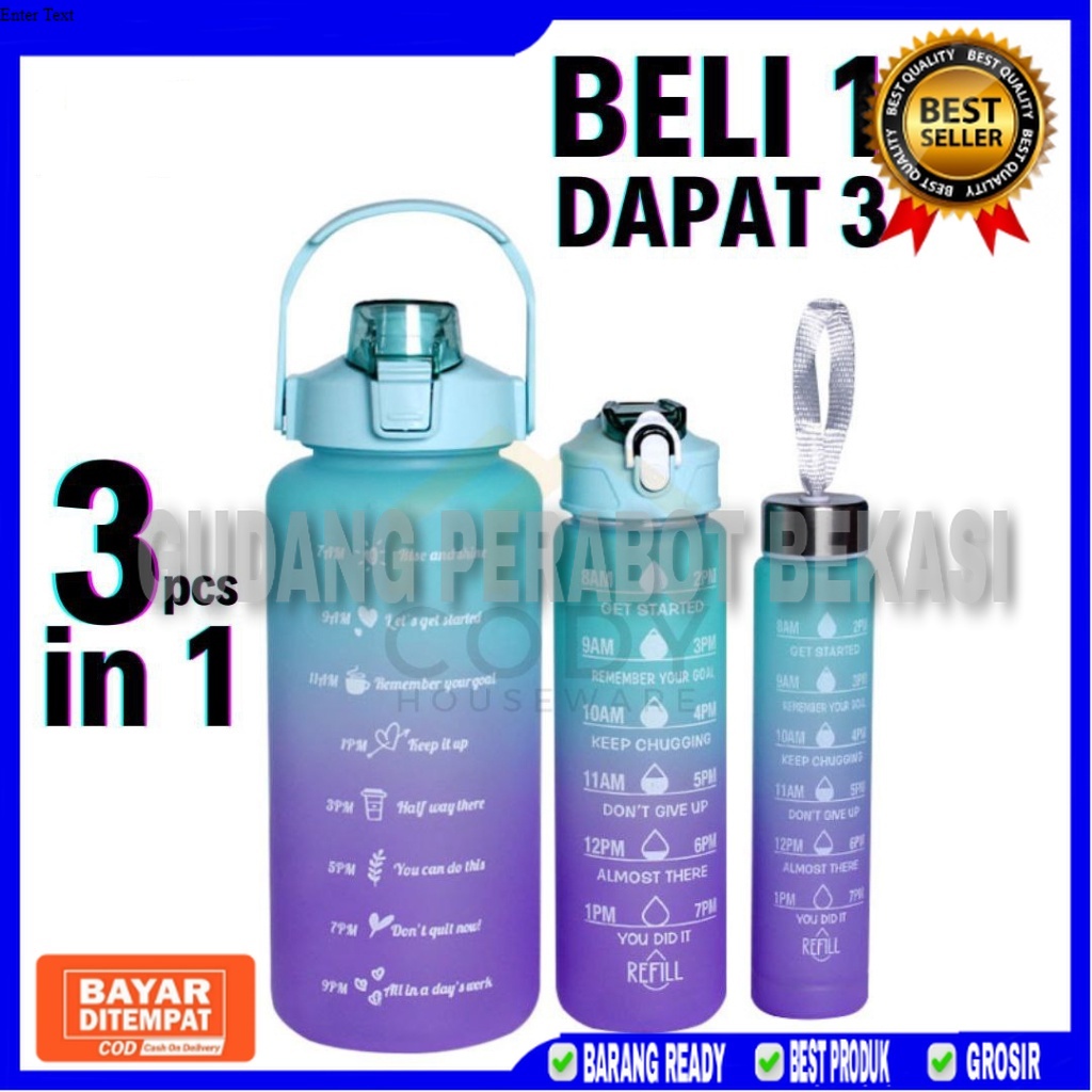 Jual [GPB]Botol Minum Beranak 3in1 Gradiasi Tritan Viral 2000ml + 1000ml + 300ml | Shopee Indonesia