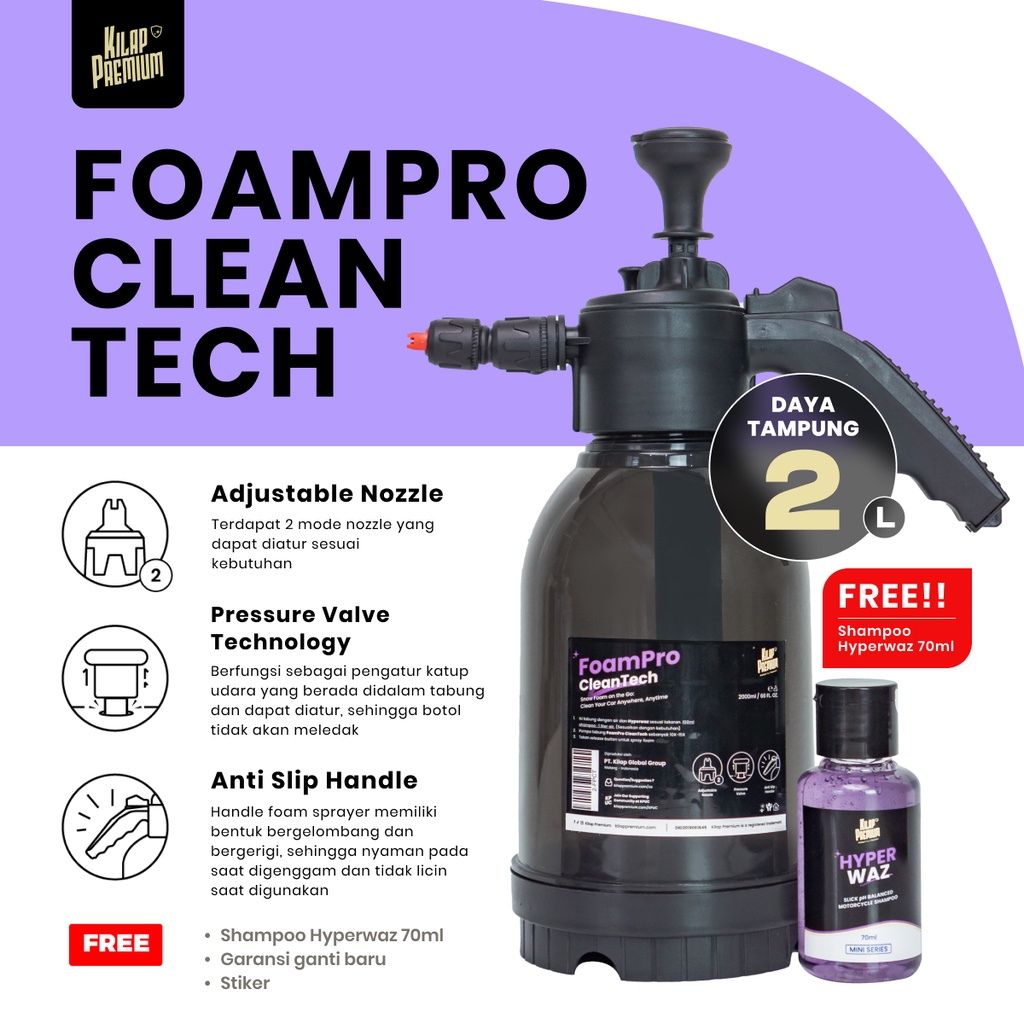 Jual Foampro Cleantech - Kilap Premium | Snow Wash Foam Sprayer, Alat Semprotan Cuci Motor Salju ...