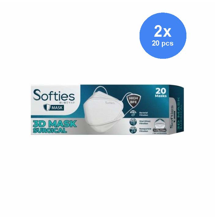 Jual Softies 3D Surgical Mask (Model KF94) 20 Masks x 2 | Shopee Indonesia