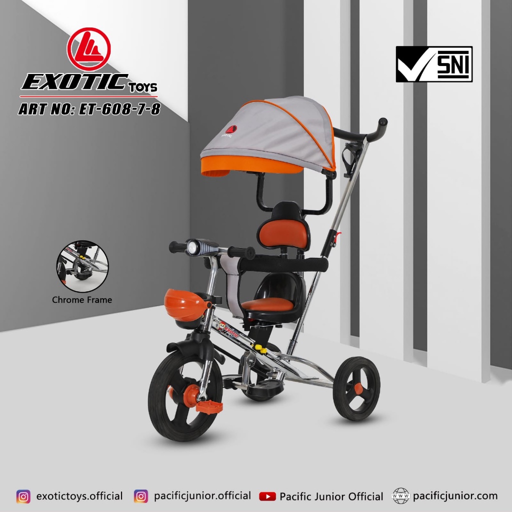 Jual Sepeda anak balita roda tiga Tricycle EXOTIC ET 606 dan 608 Musik ...