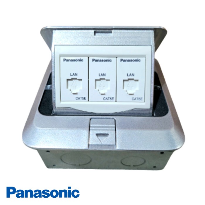 Jual Panasonic Stop Kontak Lantai Data CAT5E Triple Floor Duplex ...