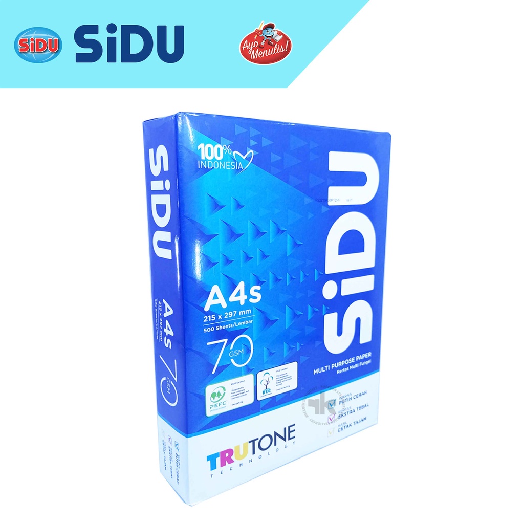 Jual Sidu Kertas Fotocopy HVS A4s 70gsm (500 lembar) | Shopee Indonesia