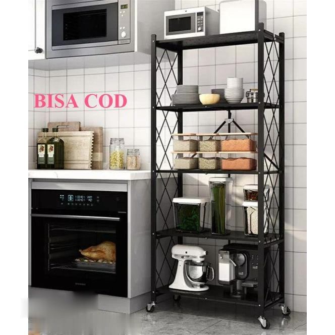 Jual FOLDING CABINET PORTABLE / RAK DAPUR LIPAT 5 LAYER KING / RAK ...
