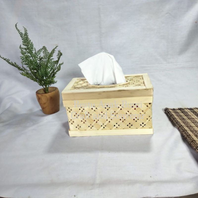 Jual NEW kotak tissue bambu 20x12x12cm, wadah tissue, kotak tissue ...