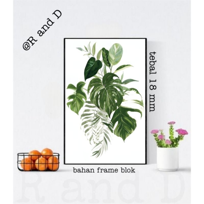 Jual Poster gambar daun, Hiasan dinding bingkai kayu ukuran A4 gambar ...