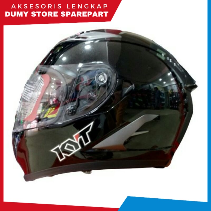Jual Helm Full Face DOUBLE VISOR KYT FALCON 2 BLACK GLOSSY | Shopee ...