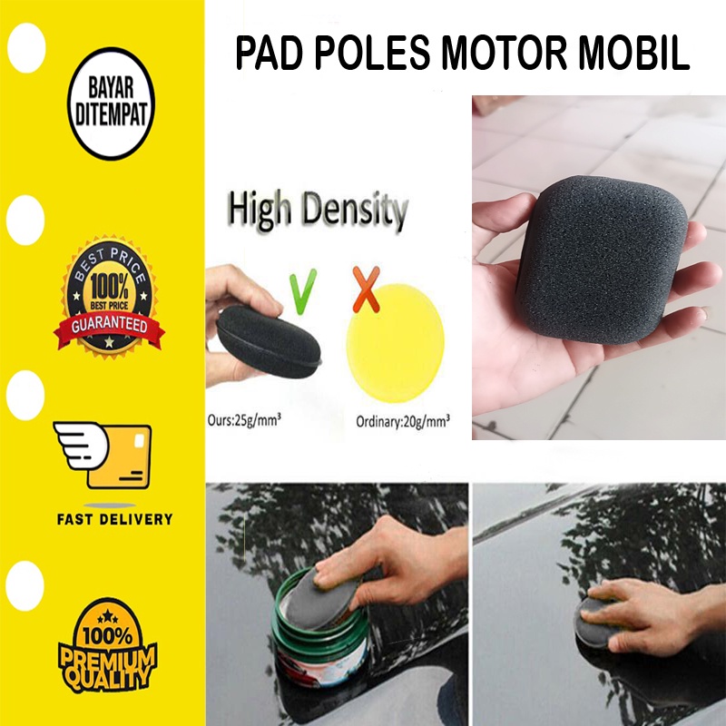 Jual Spons Sponge Pad Poles Semir Mobil Motor Aplikator Wax Pads Abu ...