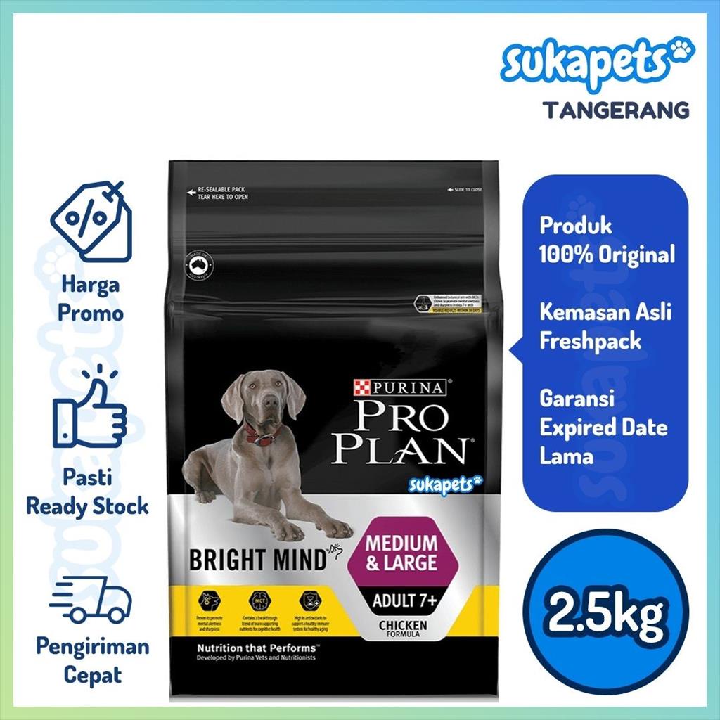 Jual Pro Plan Dog Adult 7+ Medium & Large Bright Mind Chicken Senior 2 ...