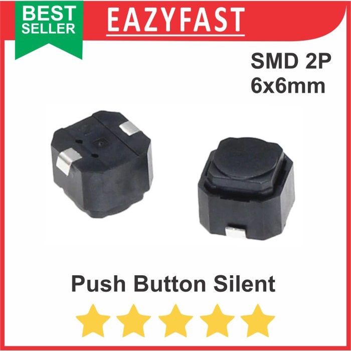 Jual Tactile Push Button Silent SMD 2P Senyap Karet Momentary Saklar ...
