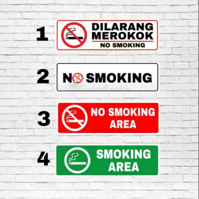 Jual Stiker No Smoking - Stiker Smoking Area - Stiker Dilarang Merokok ...